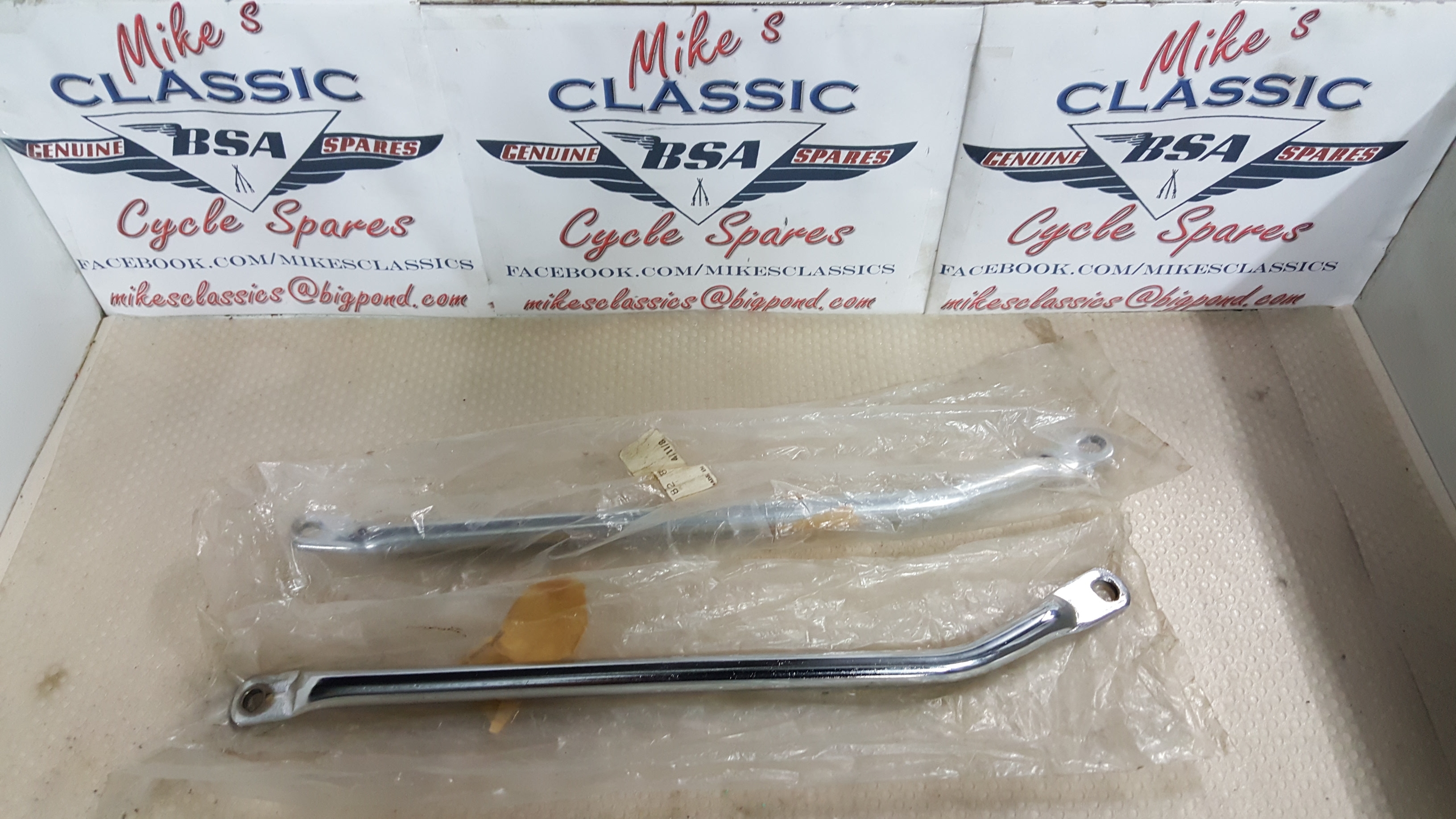 NOS BSA A50 A65 Mudguard Stays 1969-70 83-8347 & 83-8348 PAIR | Mikes ...