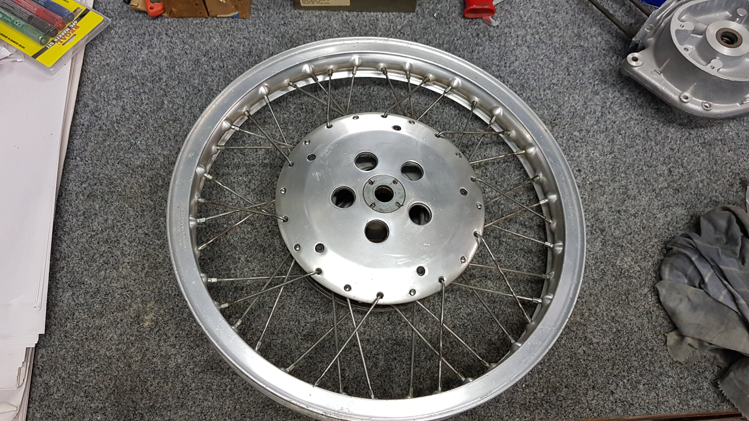 BSA GOLDSTAR 190MM BRAKE DUNLOP WM2 ALLOY FRONT WHEEL | Mikes Classic ...