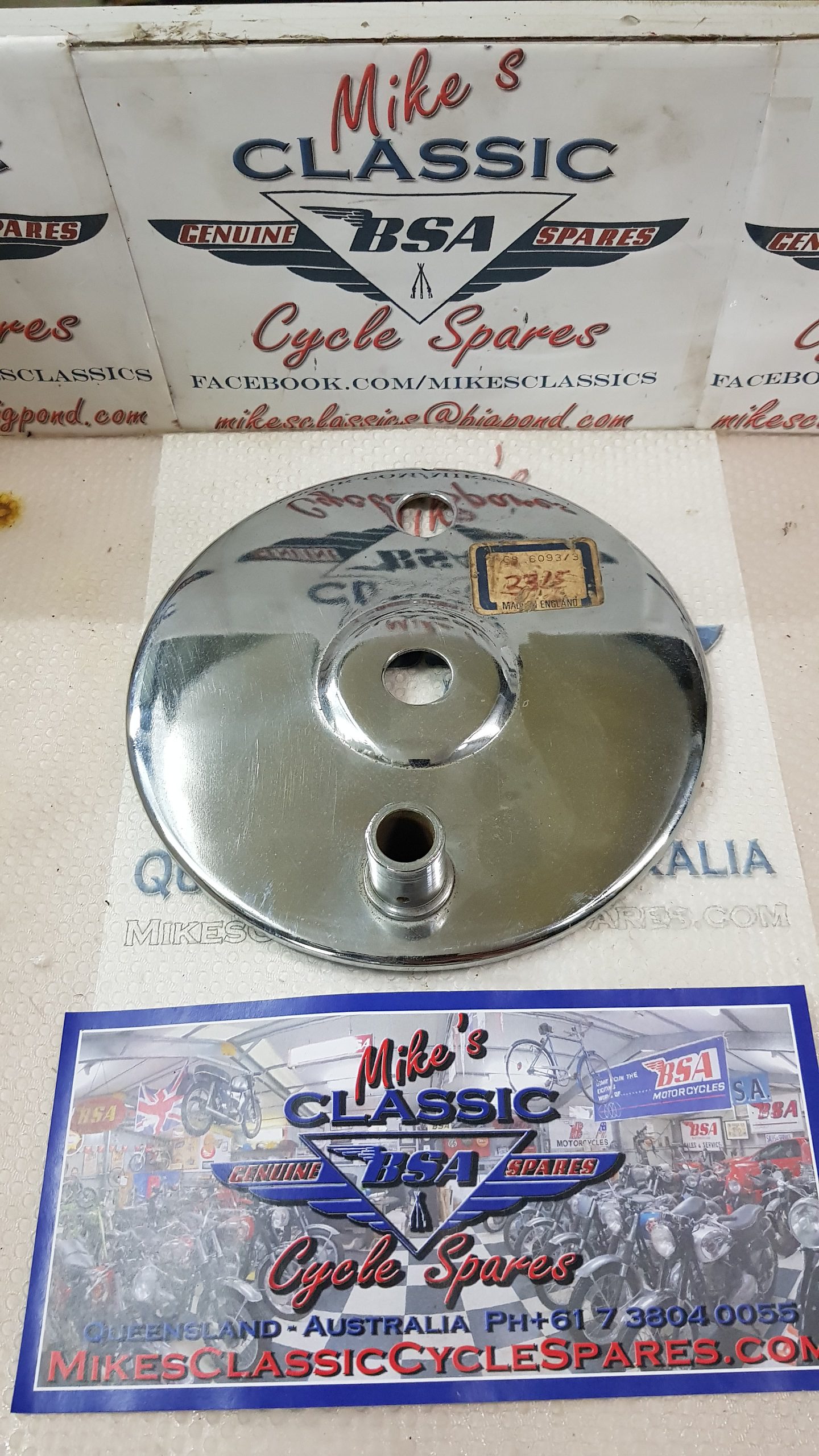 NOS BSA A65 SCRAMBLER REAR BRAKE PLATE 68-6093 | Mikes Classic Cycle Spares