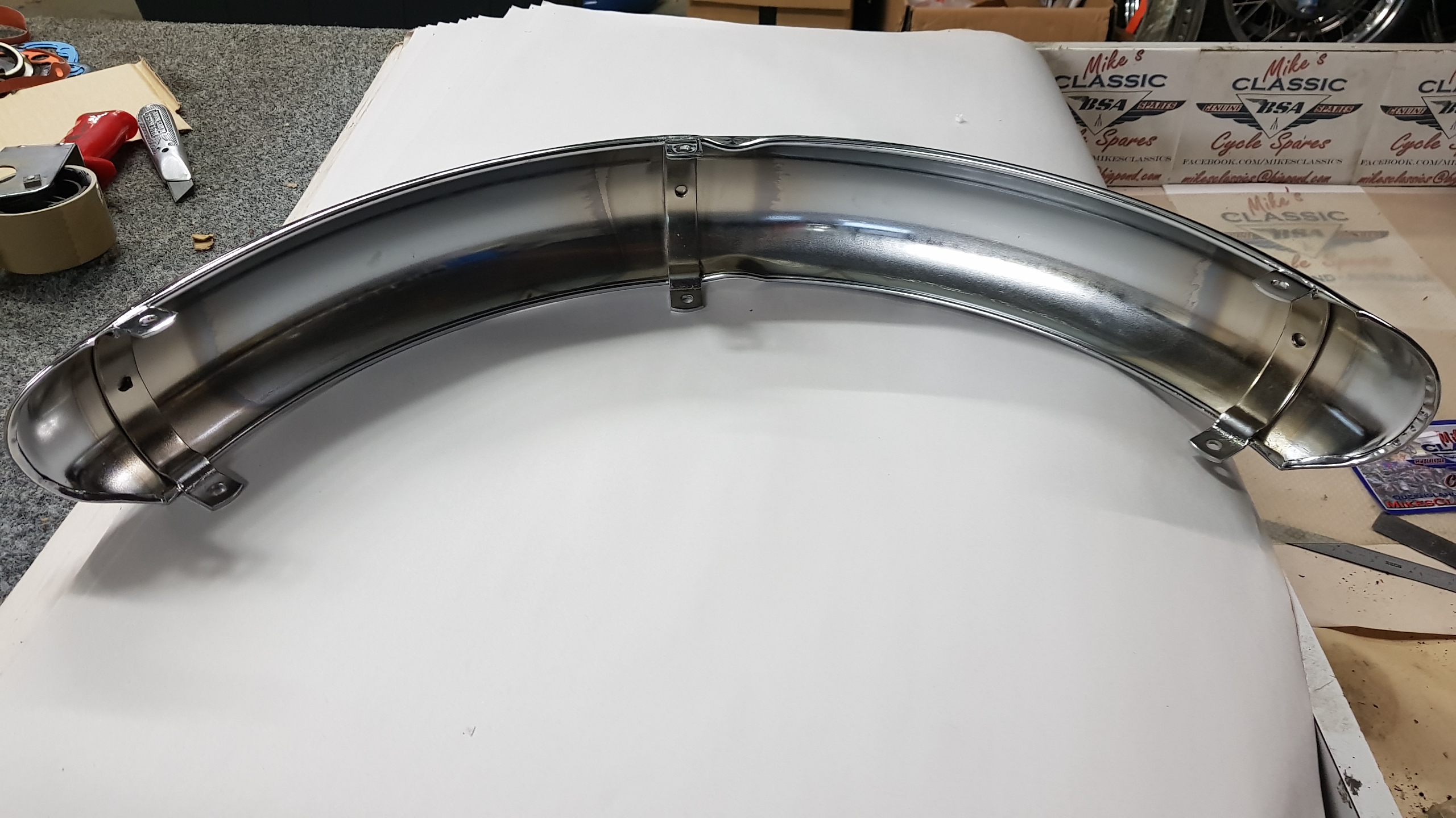 NEW BSA A10 A65 6 TAB MUDGUARD FENDER 68-6536 | Mikes Classic Cycle Spares